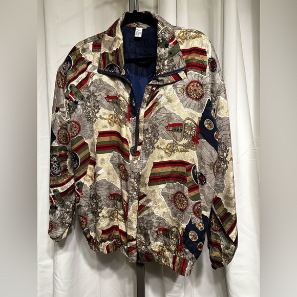 Fuda International | Jackets & Coats | New Mens Red Mix Silk Fuda ...